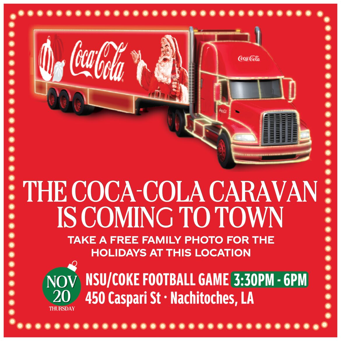 Coca-Cola Caravan will be at NSU’s Nov. 20 tailgate – Bossier Press-Tribune