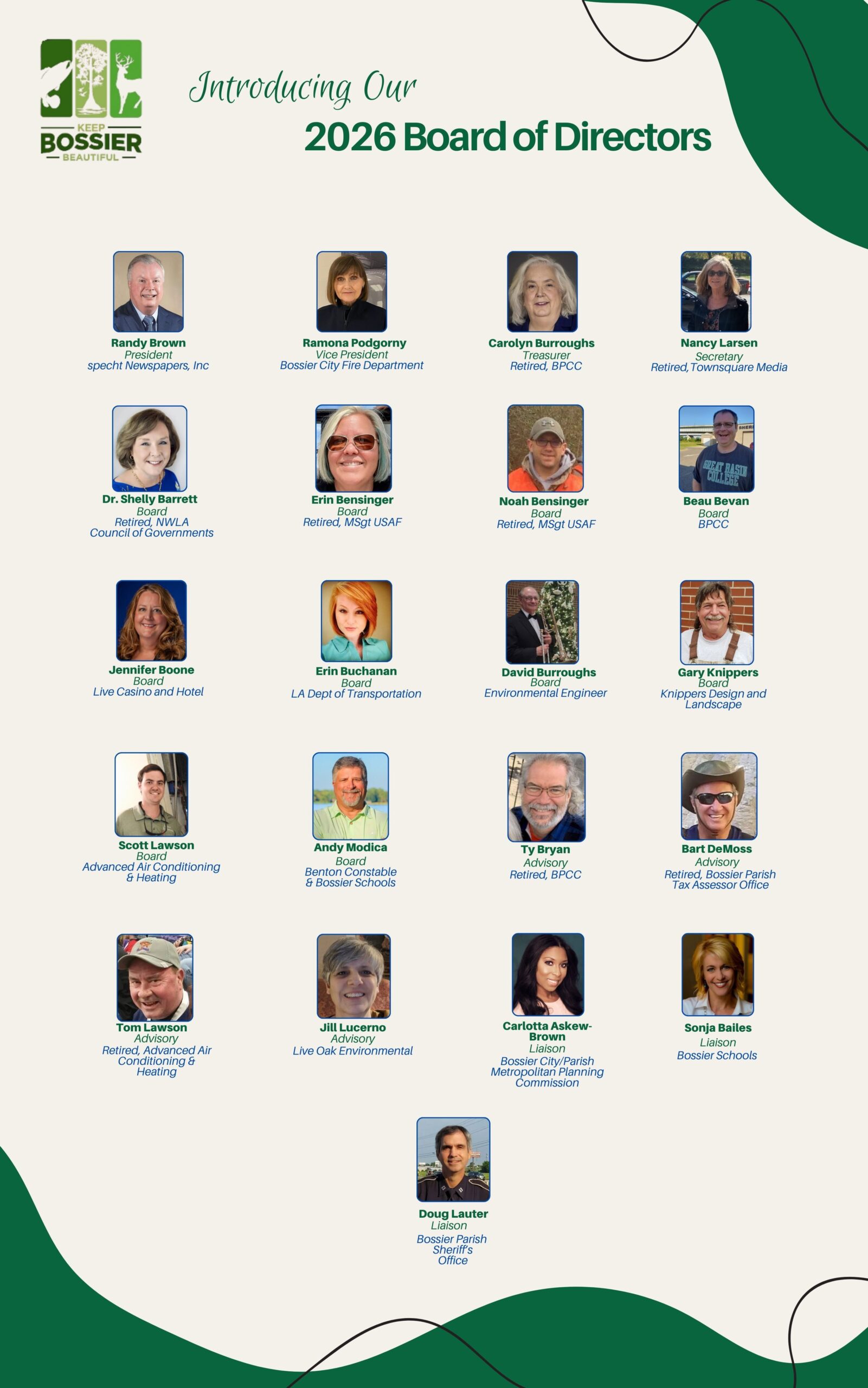 Keep Bossier Beautiful Announces 2026 Board of Directors – Bossier ...